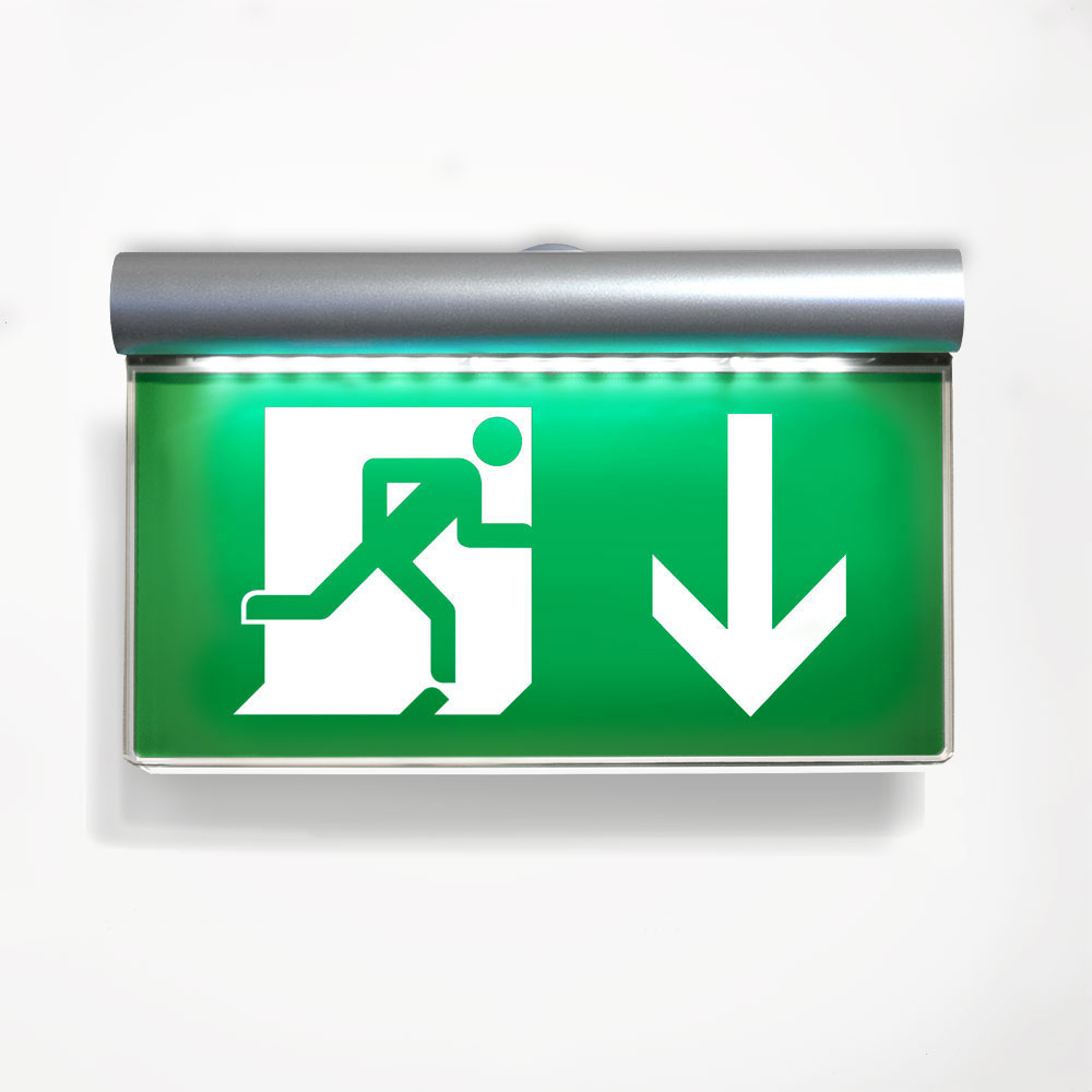 Emergency Exit Sign LED Illuminated, Battery Backup | BS EN ISO7010 ...